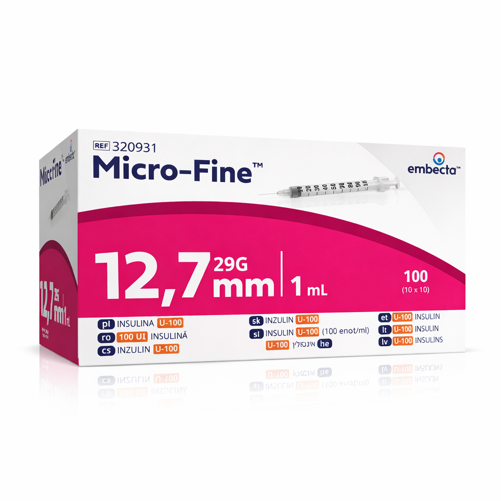 Strzykawki EMBECTA Micro-Fine insulinowe z igłą 0,33x12,7mm 10szt. 1ml ...